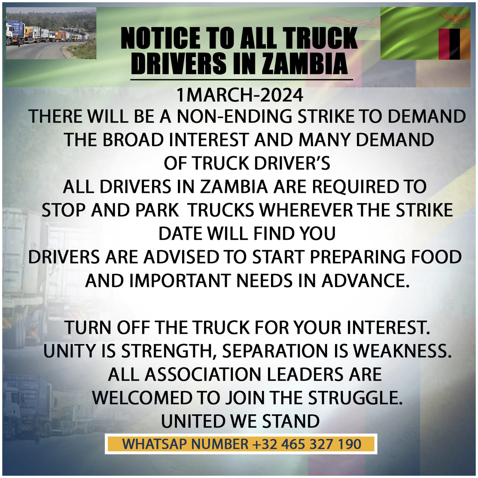 Truck drivers plan infinite strike – Zambia: News Diggers!