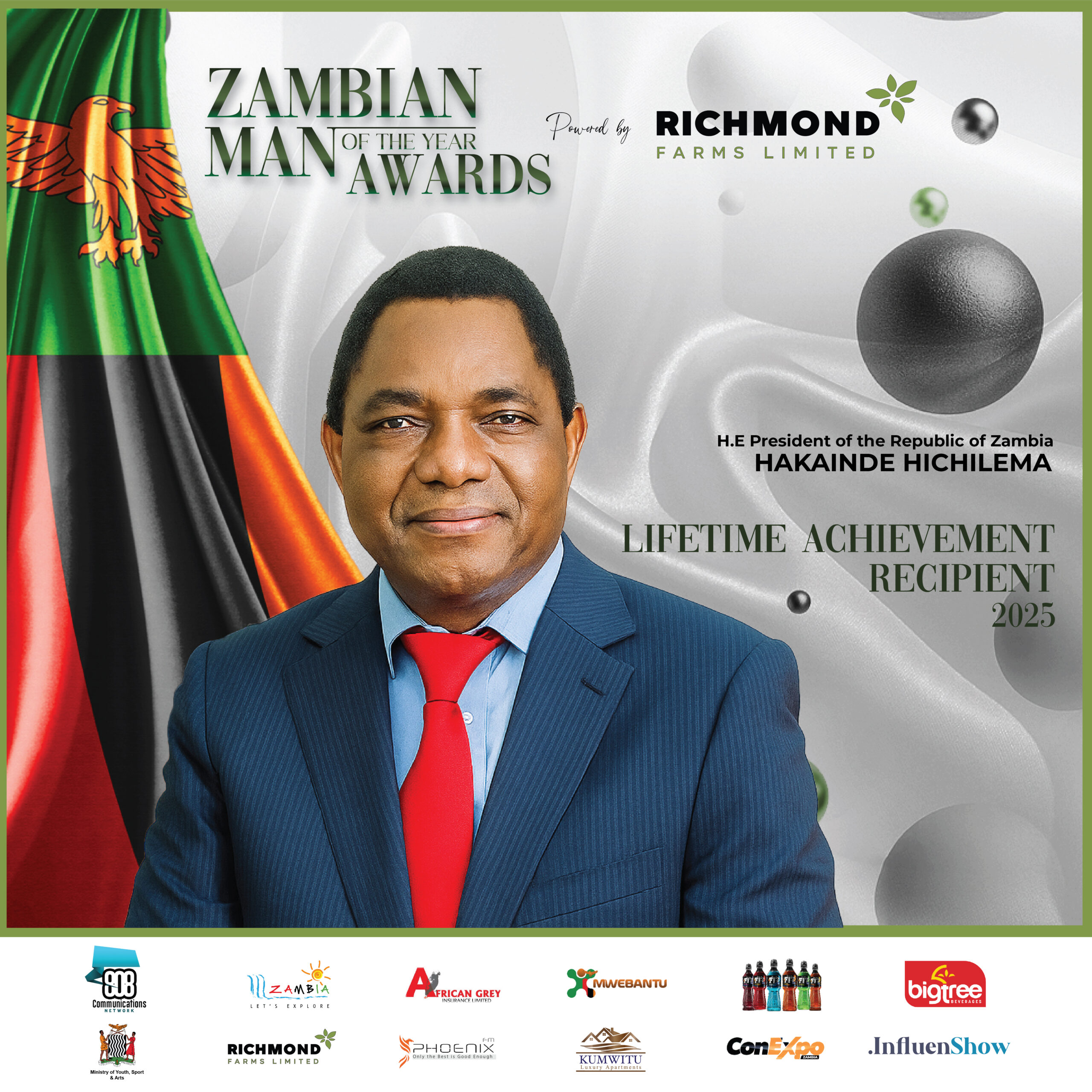HH receives Lifetime Achievement Award at Zambian Man of the Year ...
