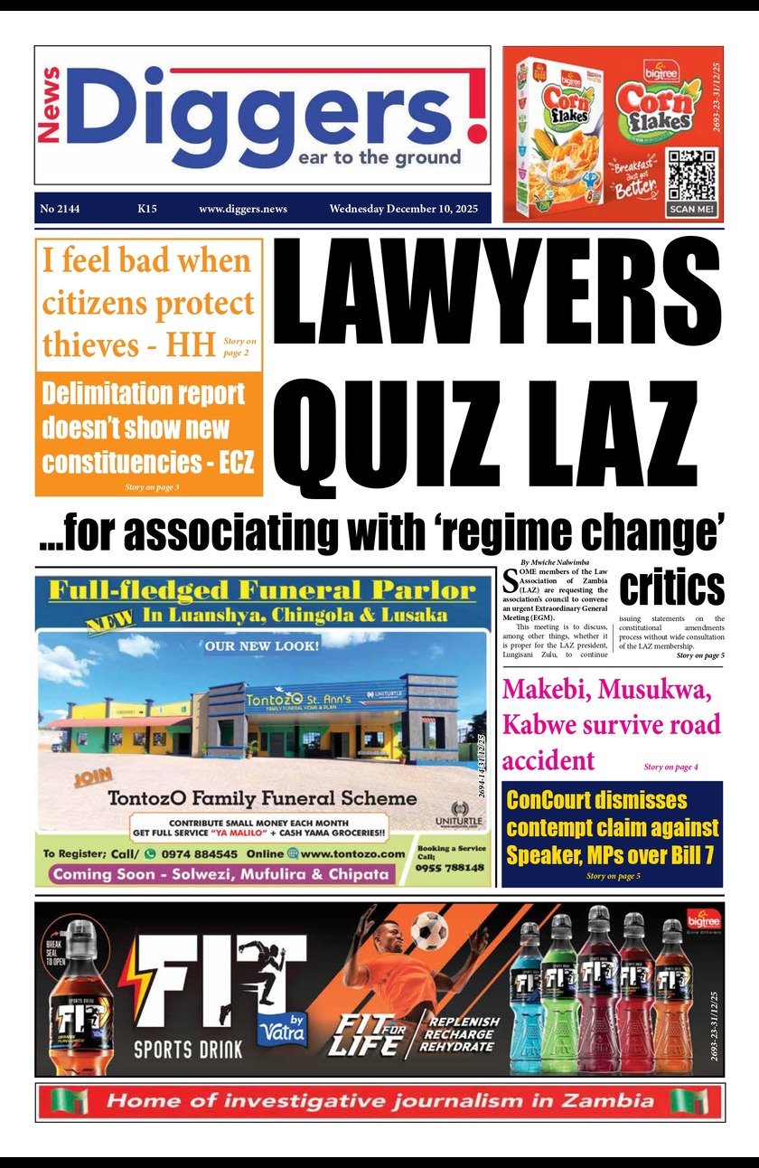 News Diggers Epaper Edition 2144 Wednesday December 10th, 2025 – Zambia ...