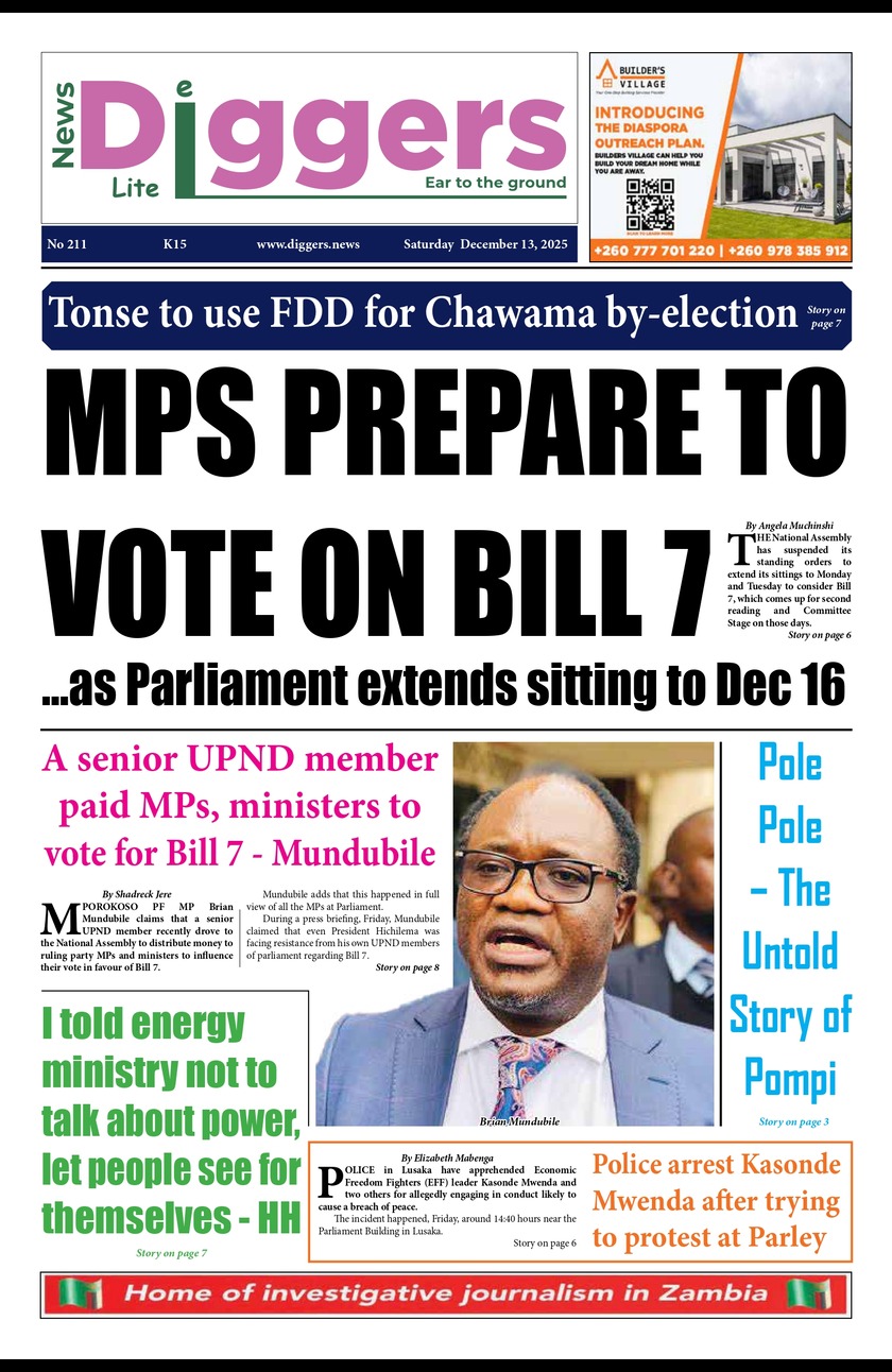 News Diggers Epaper Edition 211 Saturday December 13th, 2025 – Zambia ...