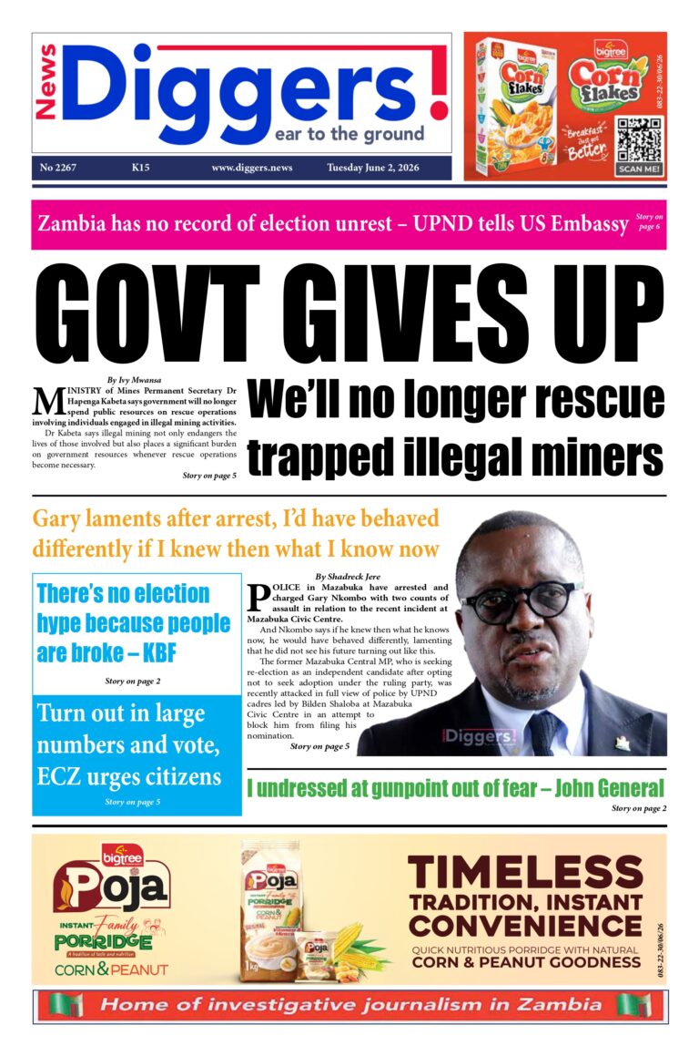 News Diggers Edition 2267 Tuesday June 2, 2026 – Zambia: News Diggers!