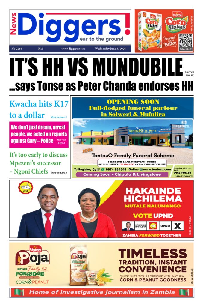 News Diggers Edition 2268 Wednesday June 3, 2026 – Zambia: News Diggers!